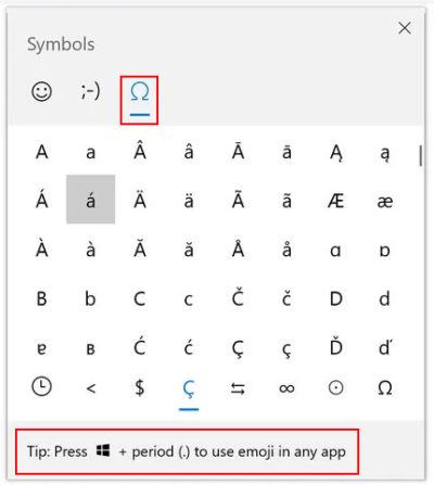 Typing foreign characters | Evia Learning